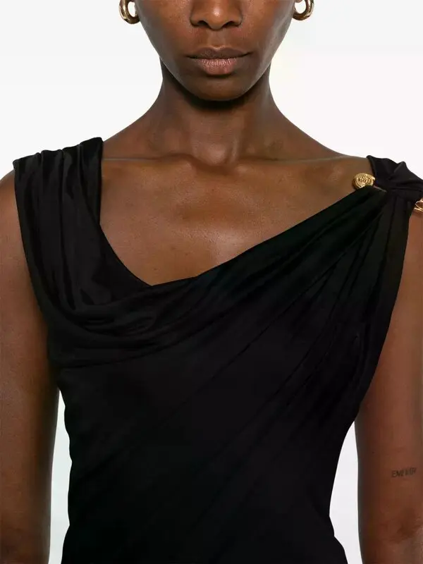Versace Asymmetric Neck Dress - Black