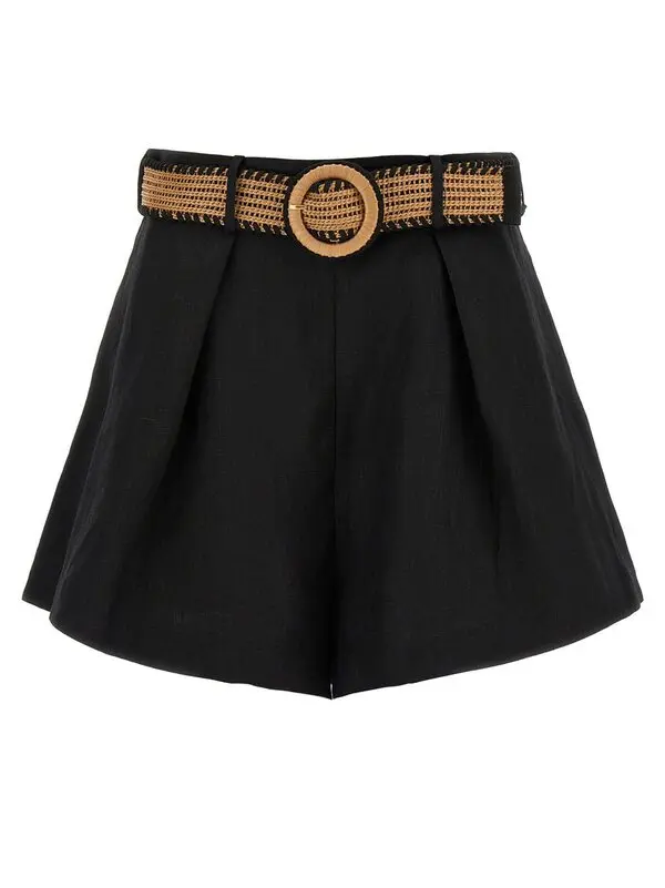 Zimmermann Belted Linen Shorts