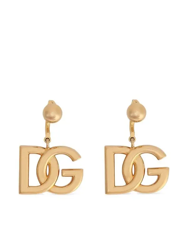 Dolce & Gabbana Dg Logo Clip-on Earrings - Gold