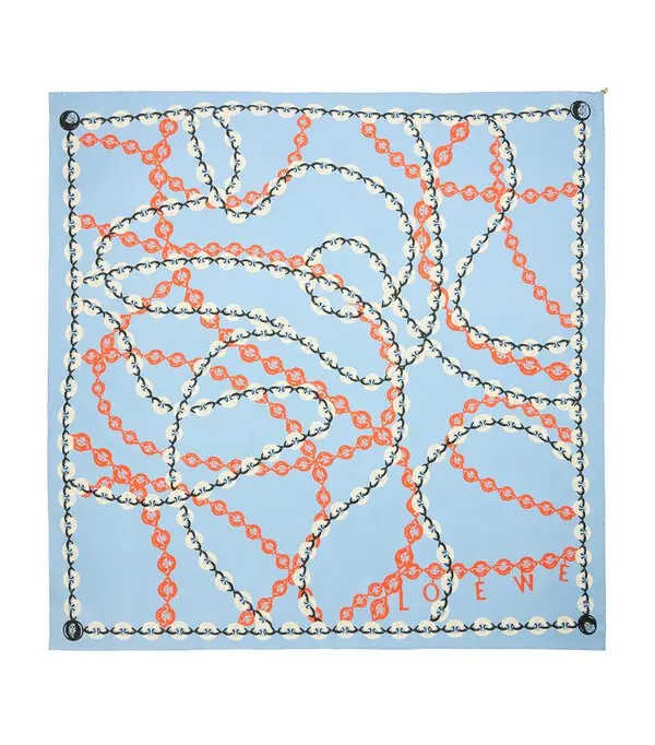Loewe Silk Donut Chain Scarf - Blue