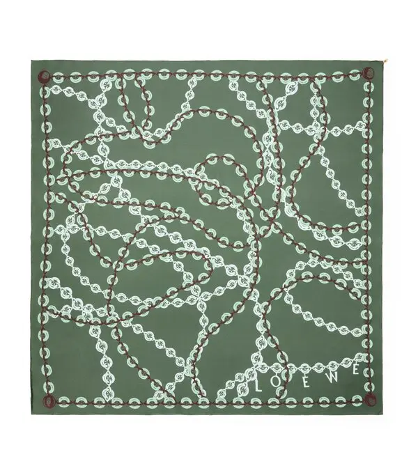 Loewe Silk Donut Chain Scarf - Green