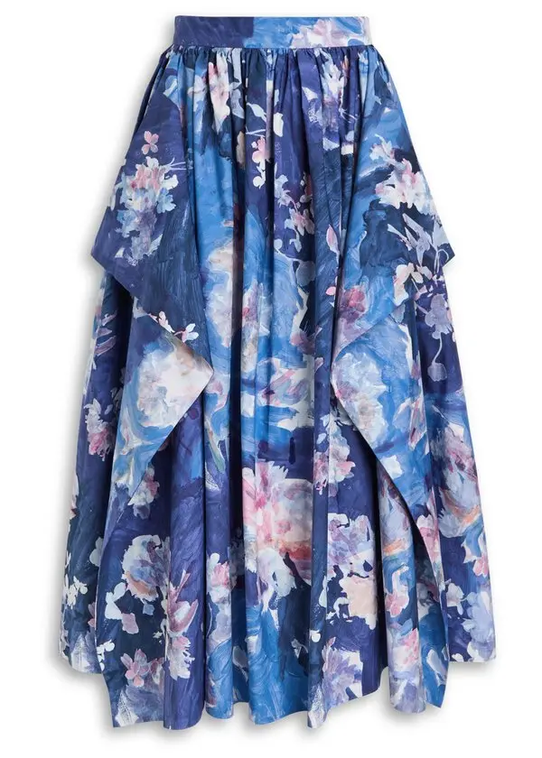 Erdem Floral-print Cotton-poplin Midi Skirt - Multi Floral