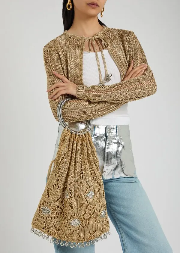 Rabanne Bead-embellished Crochet Bag
