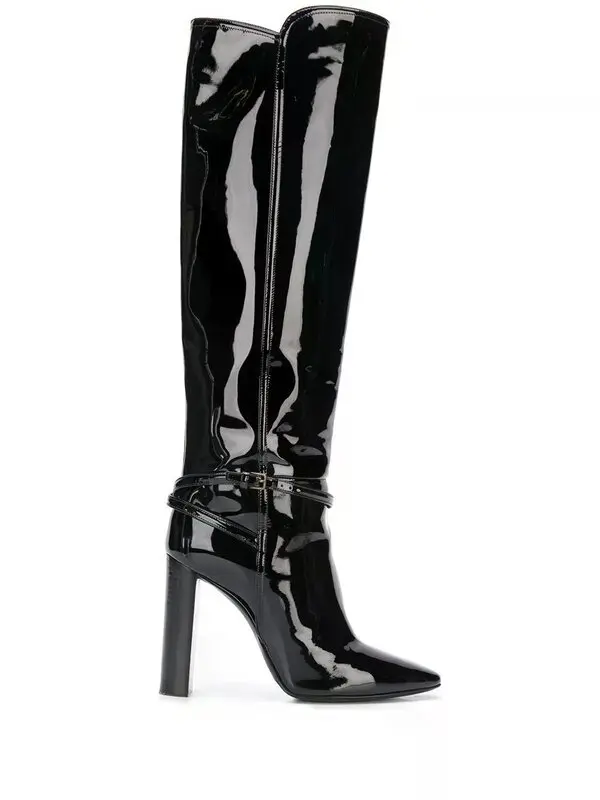 Saint Laurent Patent-leather Knee-high Boots