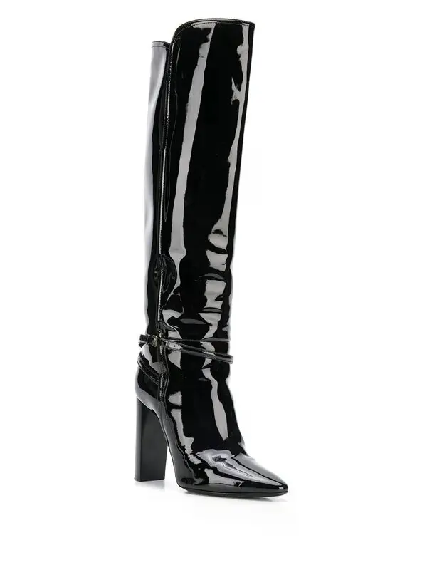 Saint Laurent Patent-leather Knee-high Boots