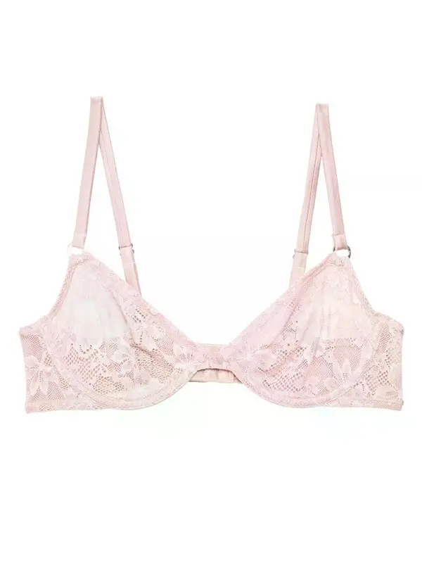 FLEUR DU MAL Le Stretch Lace Demi Bra - Pink