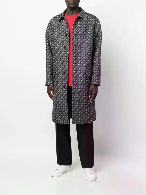 FERRARI Graphic-print Single-breasted Coat
