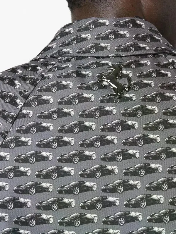 FERRARI Graphic-print Single-breasted Coat