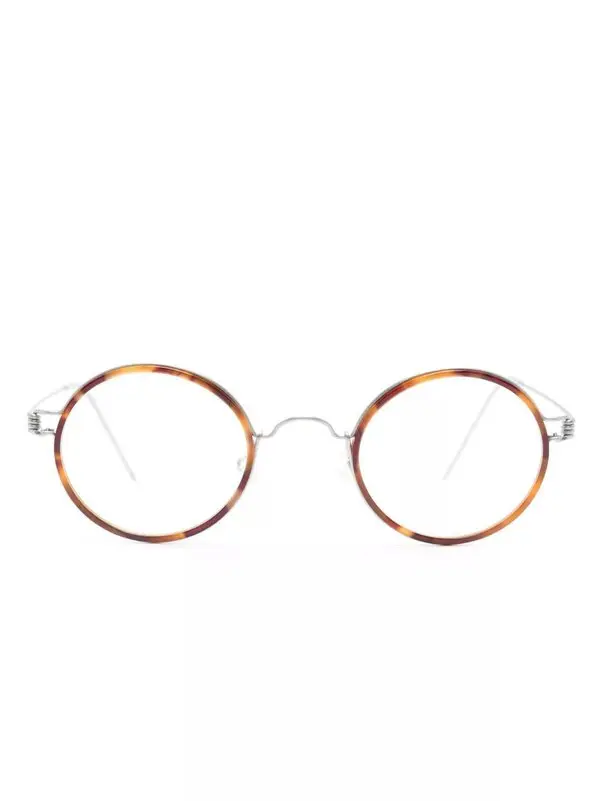 LINDBERG Harley 10 Round Frame Eyeglasses - Brown
