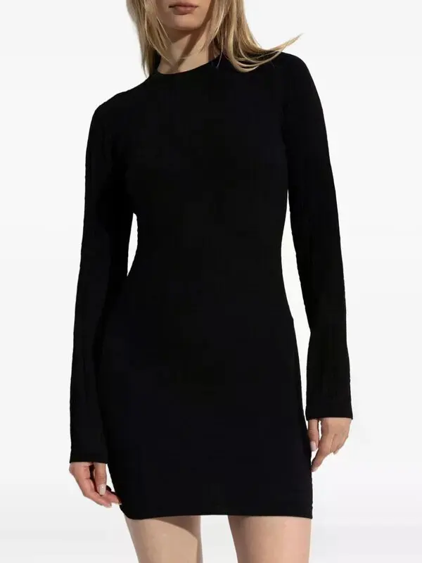 Buy Balmain Ribbed Long-sleeve Dress - Black At 43% Off | Editorialist