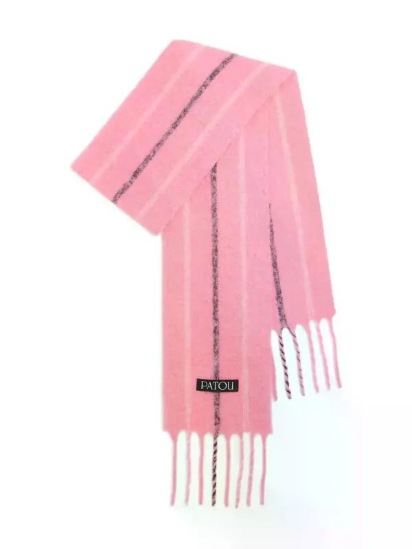 Patou Striped Fringe Scarf - Pink