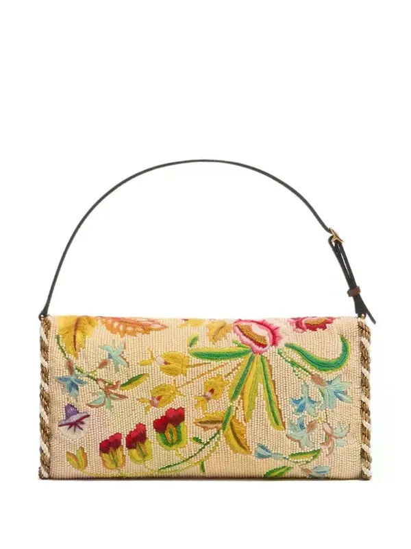 Valentino Garavani Embroidered Shoulder Bag - Neutrals