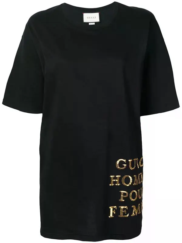 Gucci Oversized Sequin Detail T-shirt - Black