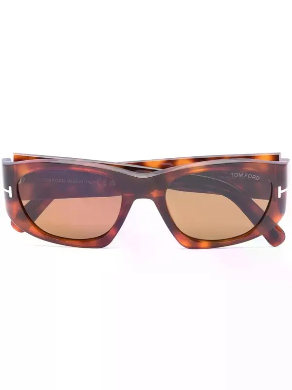 TOM FORD Leopard-print Sunglasses - Brown