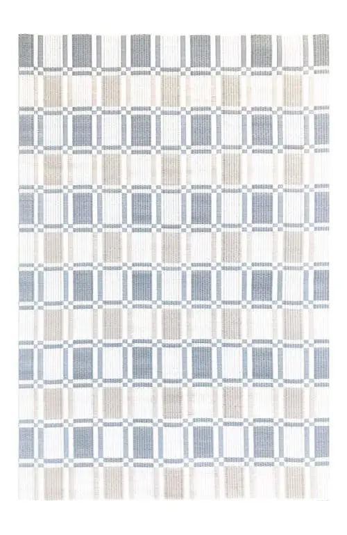 MAD MATS Plaid Off White & Stone Rug - White And Stone