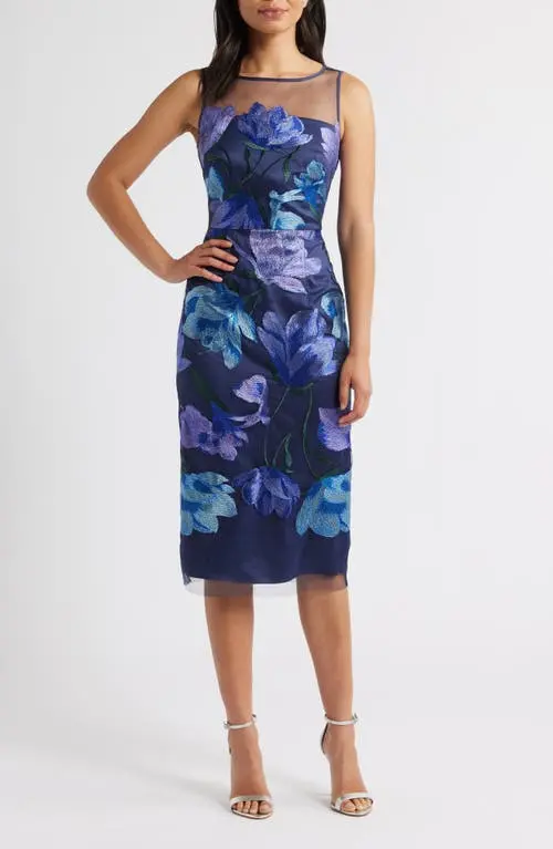 embroidered lace overlay cocktail dress eliza j The Svelte Alora Dress main image 1