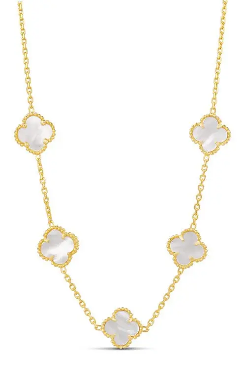 SHYMI Clover Frontal Necklace - Gold/ Mother Of Pearl