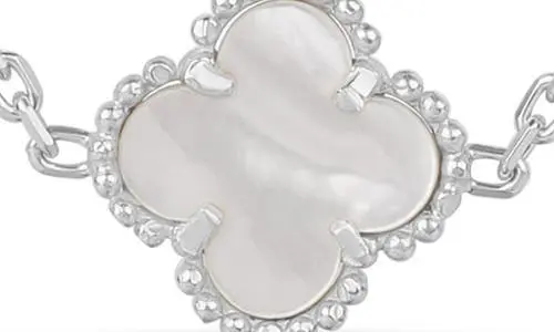 SHYMI Clover Frontal Necklace - Silver/ Mother Of Pearl
