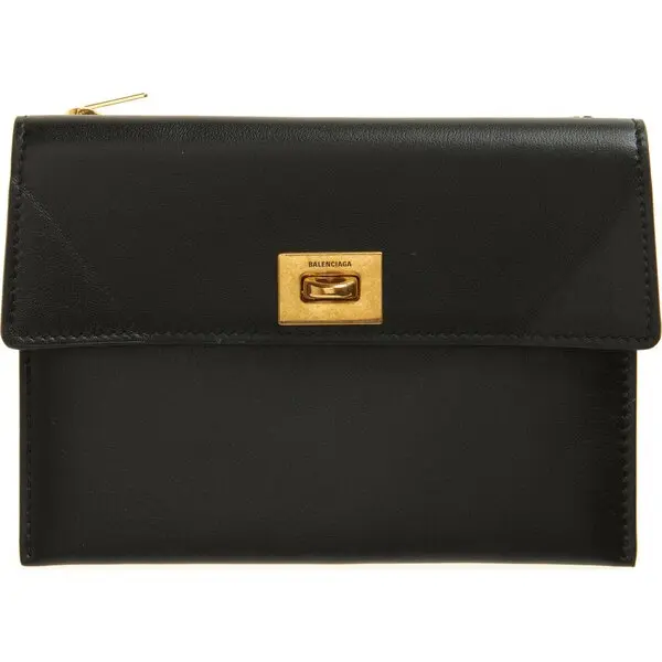 Balenciaga Rodeo Leather Card Case - 1000 Black