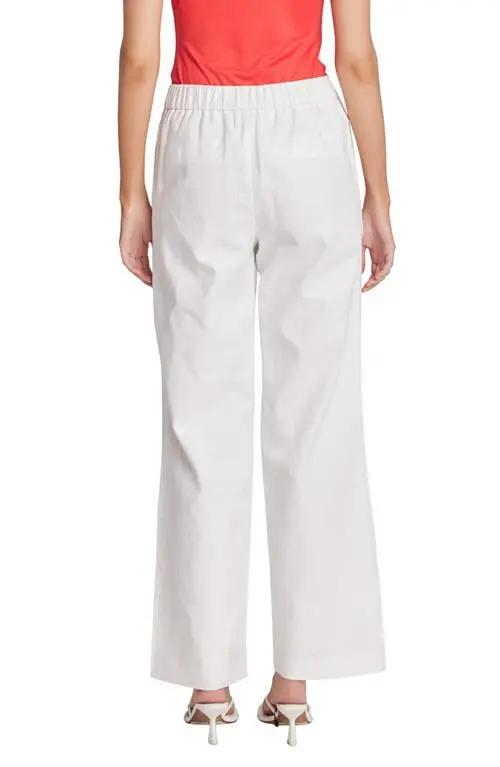English Factory Linen And Cotton Flat-front Pants