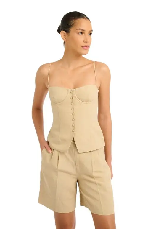 Onia Air Linen Underwire Corset Top