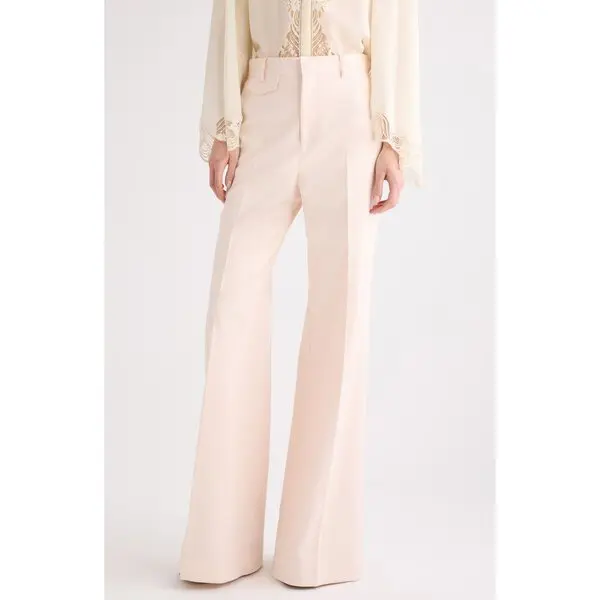 Chloé Virgin Wool Wide-leg Trousers - Biscuit Pink