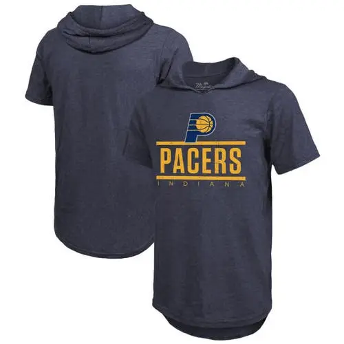 MAJESTIC THREADS Indiana Pacers Tri-blend Hoodie T-shirt - Navy