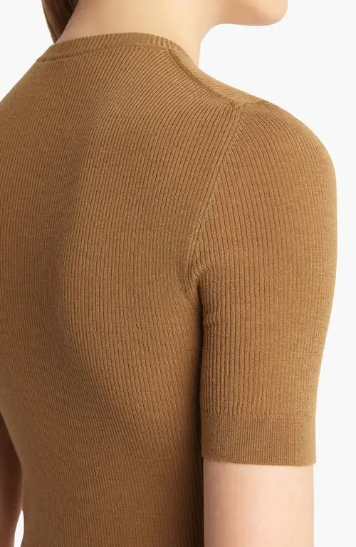 Khaite Celina Merino Wool Blend Rib Sweater - Maple