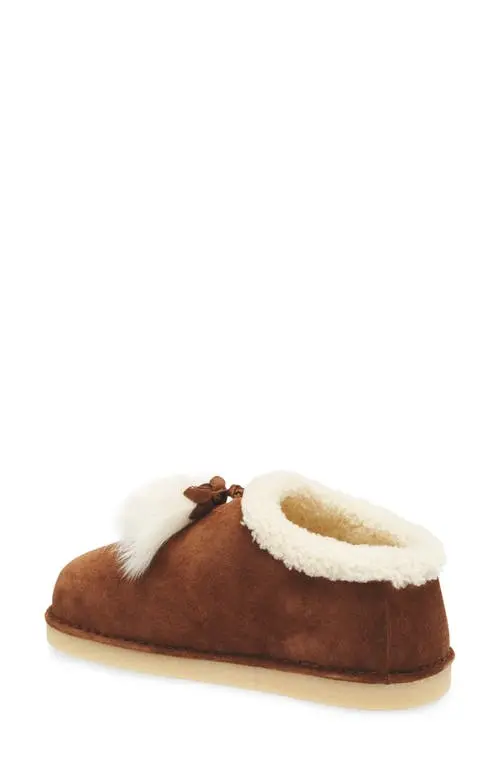 Miu Miu Shearling Tassel Slippers - Cacao