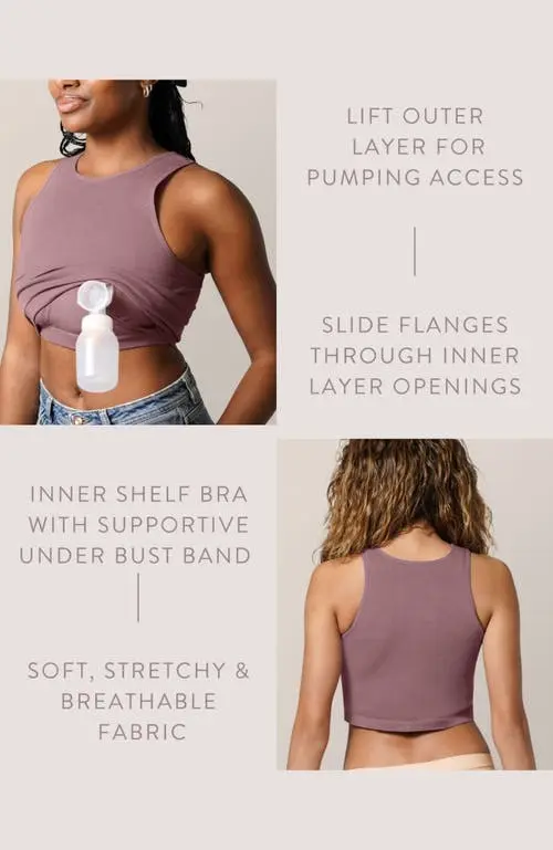 KINDRED BRAVELY Busty Sublime Hands-free Pumping Longline Bra Top- Fits Sizes 30e-44h - Twilight