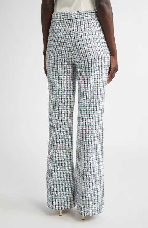 St. John Houndstooth Stretch Cotton Flare Leg Pants