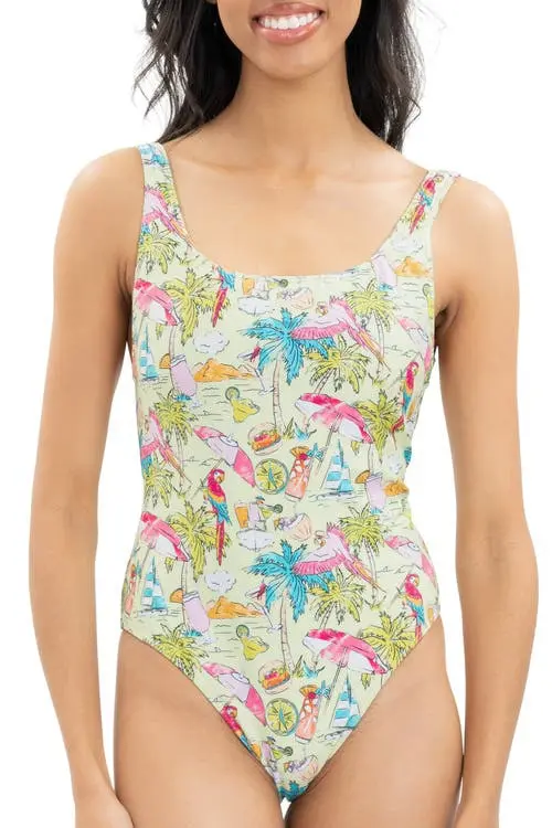 Kenny Flowers Printed Underwire One-piece Swimsuit - Green