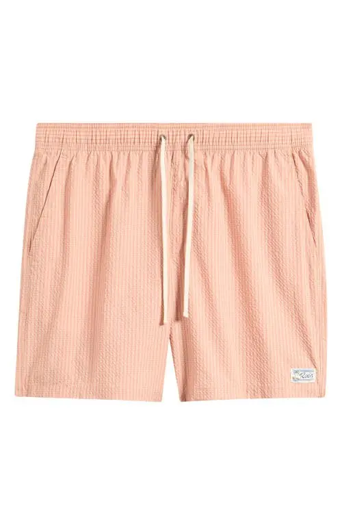 Rvca Exotica Stripe Seersucker Drawstring Shorts