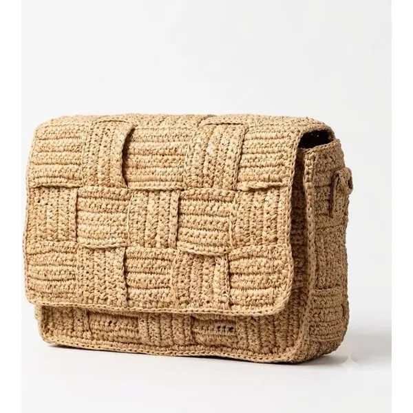 ZANATANY CONCEPTS Cracky Raffia Bag - Beige