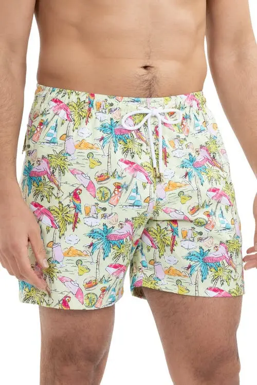 Kenny Flowers Printed Swim Trunks - Green