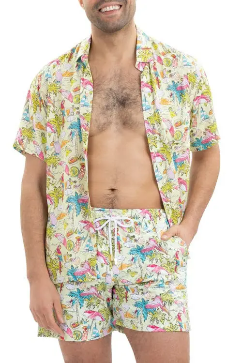 Kenny Flowers Printed Swim Trunks - Green