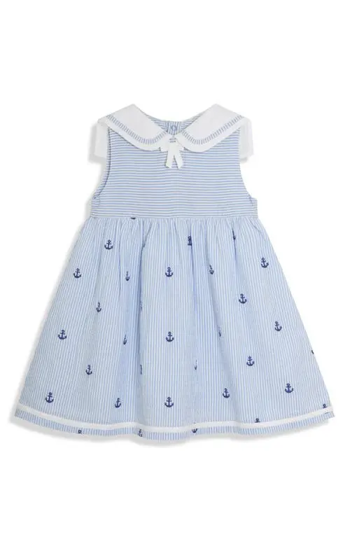 JOJO MAMAN BEBE Nautical Embroidered Romper & Hat Set