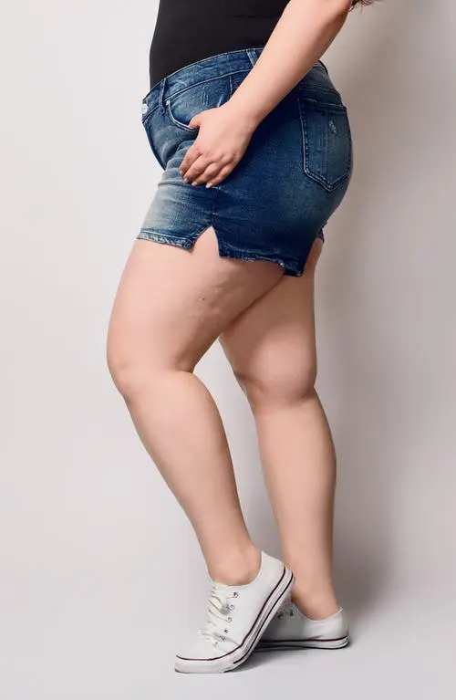 SLINK JEANS Side Vent Denim Shorts - Aria
