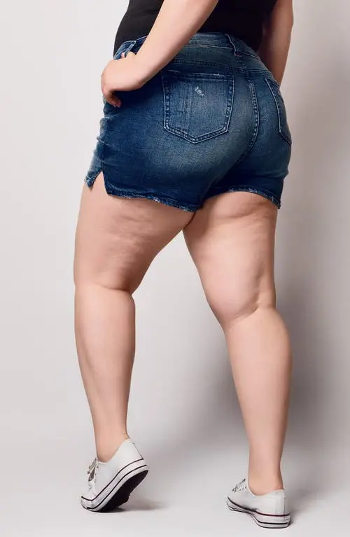 SLINK JEANS Side Vent Denim Shorts - Aria