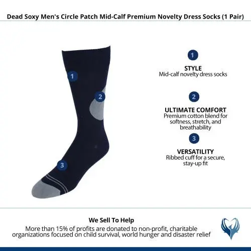 DEAD SOXY Circle Patch Mid-calf Dress Socks - Navy Blue