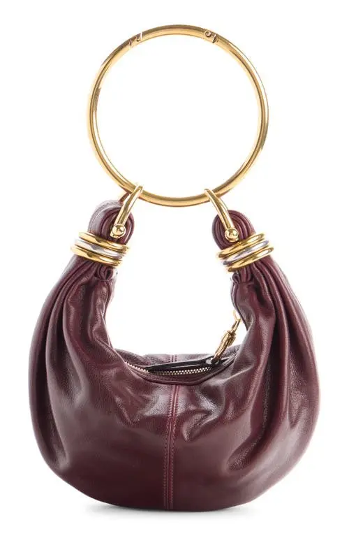 Chloé Mini Leather Hobo Bag - Grenat