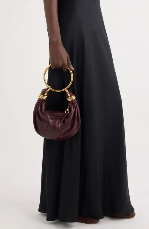 Chloé Mini Leather Hobo Bag - Grenat