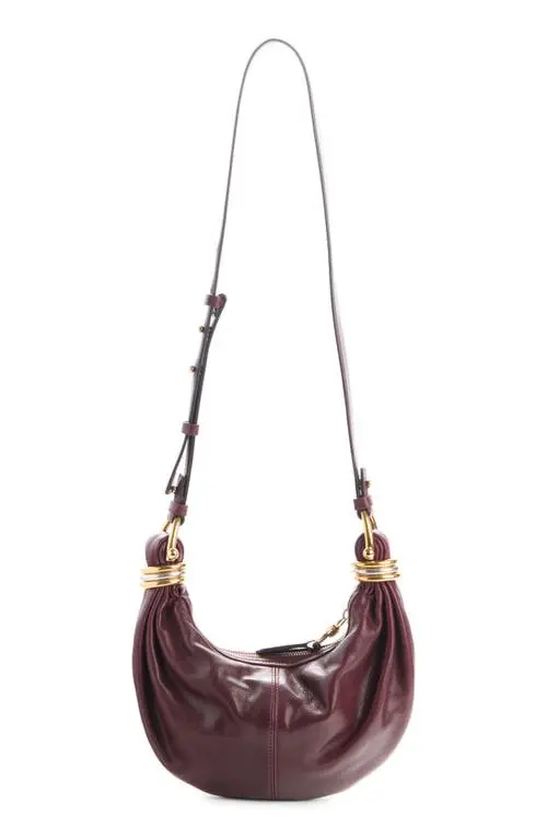 Chloé Mini Leather Hobo Bag - Grenat