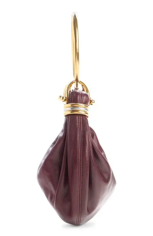 Chloé Mini Leather Hobo Bag - Grenat