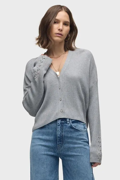 Hudson Jeans Boxy Cardigan With O-ring Detail