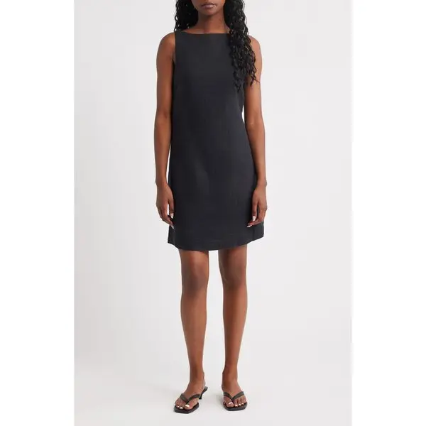 & Other Stories Sleeveless Linen Dress In Black Dark - 65% Off |  Editorialist