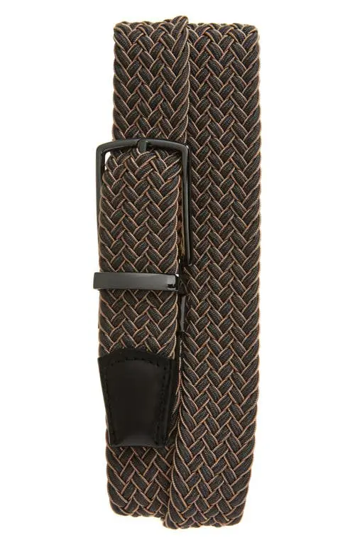 Nordstrom Tobias Braided Stretch Belt - Black- Tan