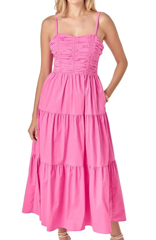 English Factory Ruched Tiered Sundress