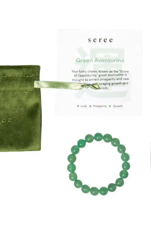 SEREE Manifest Collection Luck Crystal Beaded Bracelet - Green