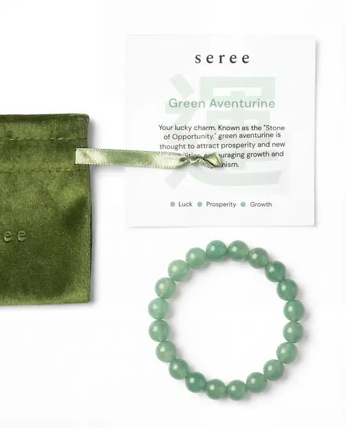 SEREE Manifest Collection Luck Crystal Beaded Bracelet - Green